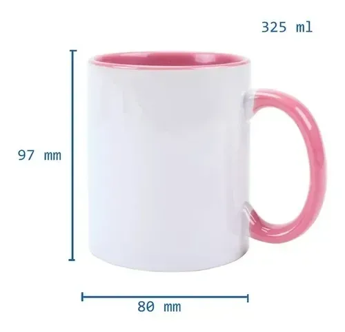 Real Ink | caneca sublimática branca - alça e interior ROSA